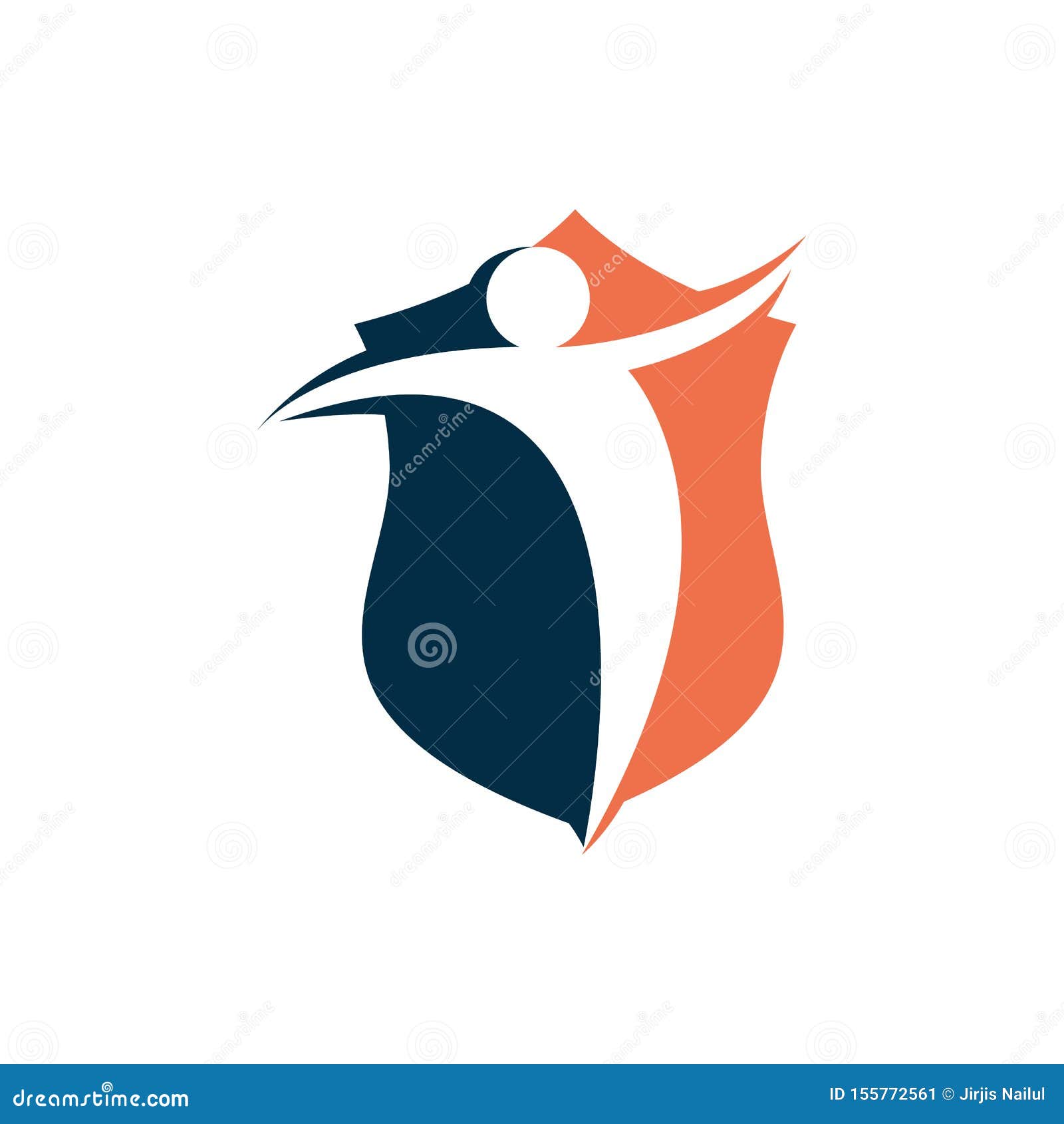 Human Shield Security Logo Negative Space Design Stock Vector ...