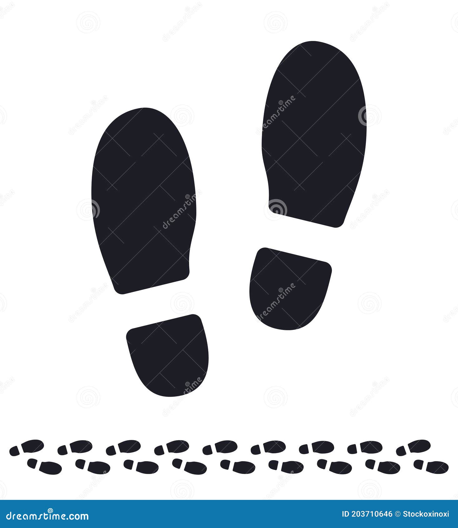 Human Shoe Sole Footprint Silhouettes Stock Vector - Illustration of ...