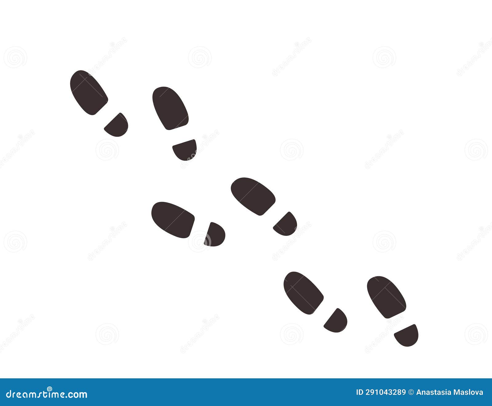Human Shoes Style Footprints Spet Path Vector Illustration Isolated On ...