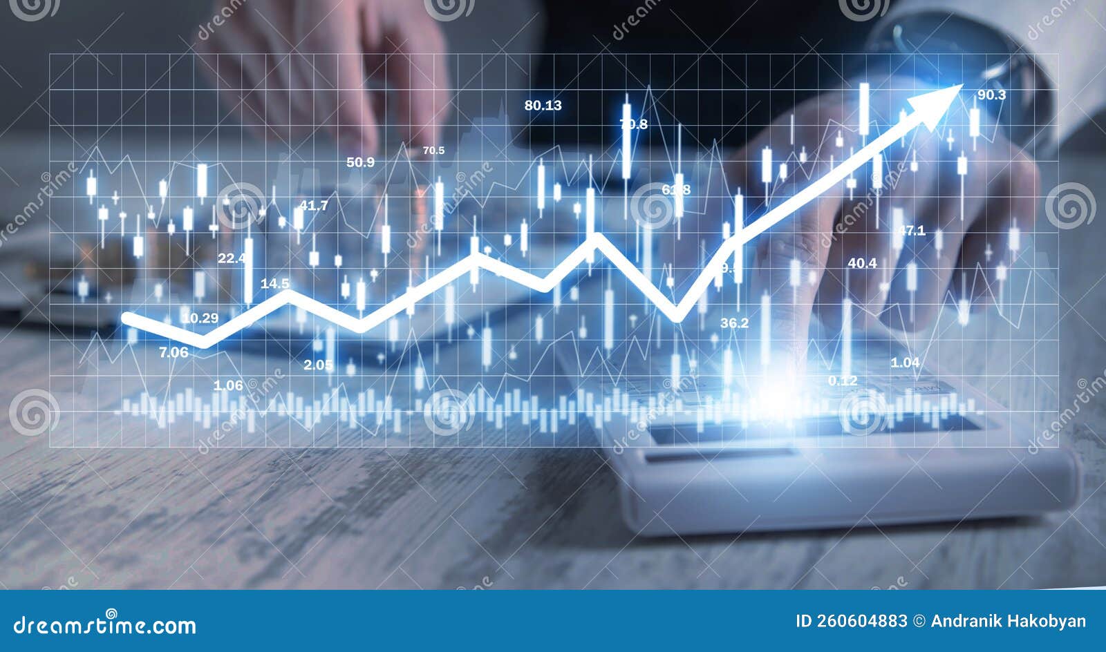 Human Showing Graph and Stock Market Statistics. Forex Trading Analysis ...