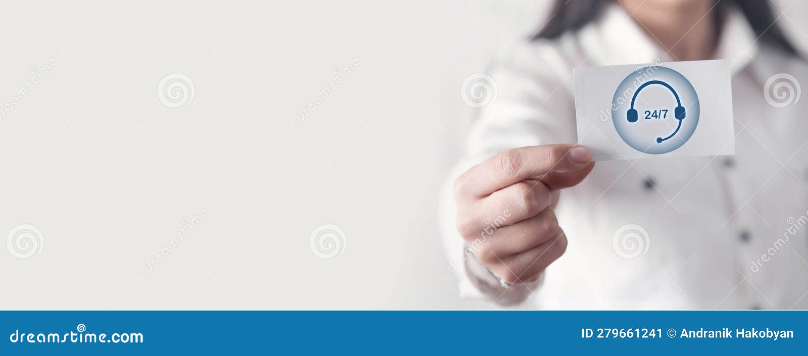 Human Showing 24 7 Service Sign Stock Image - Image of contact, showing ...