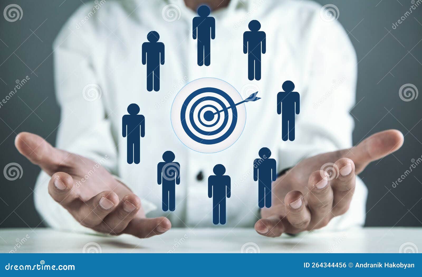 Human Showing Target Dart with a People Symbols. Targeting Concept ...