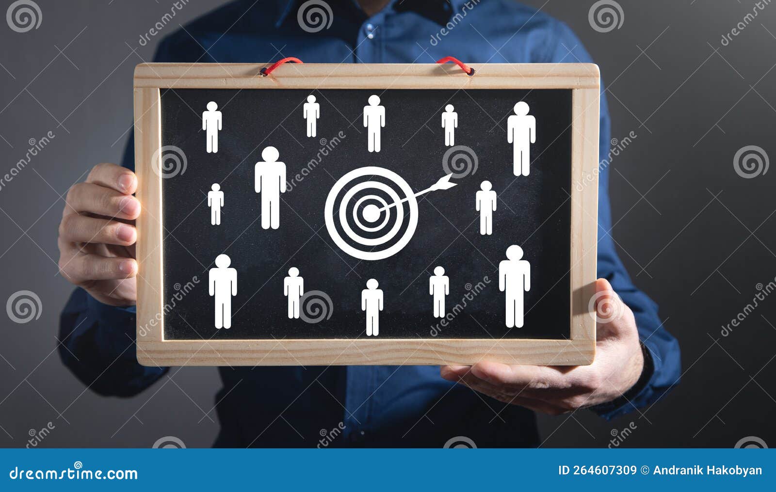 Human Showing Target Dart with a People Symbols. Targeting Concept ...