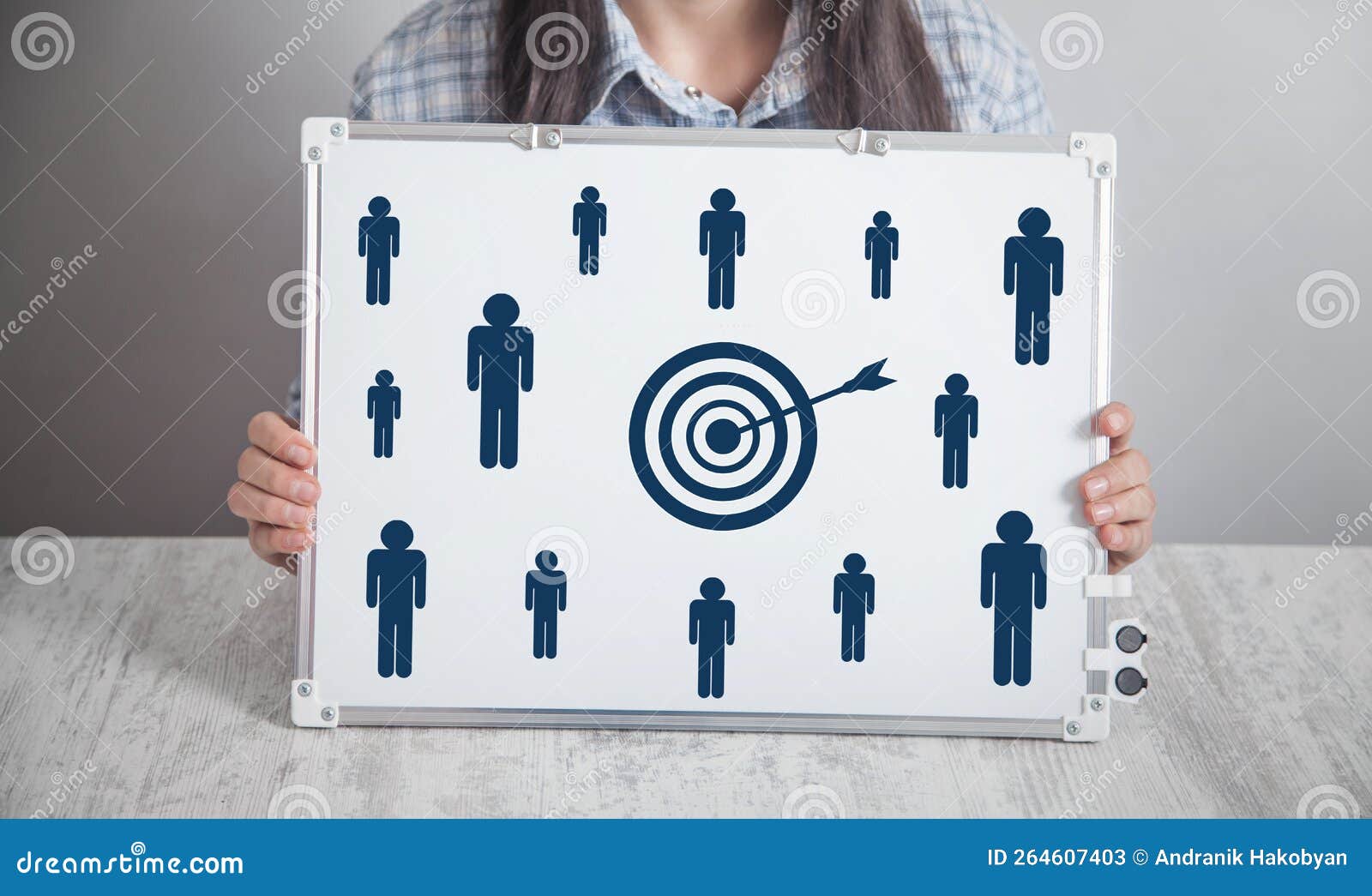 Human Showing Target Dart with a People Symbols. Targeting Concept ...