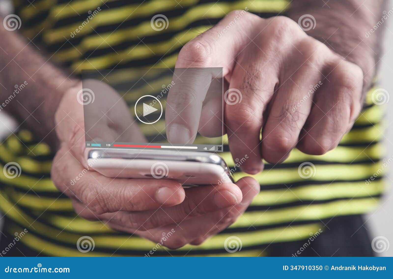 Human Showing Video Player. Technology Stock Illustration ...