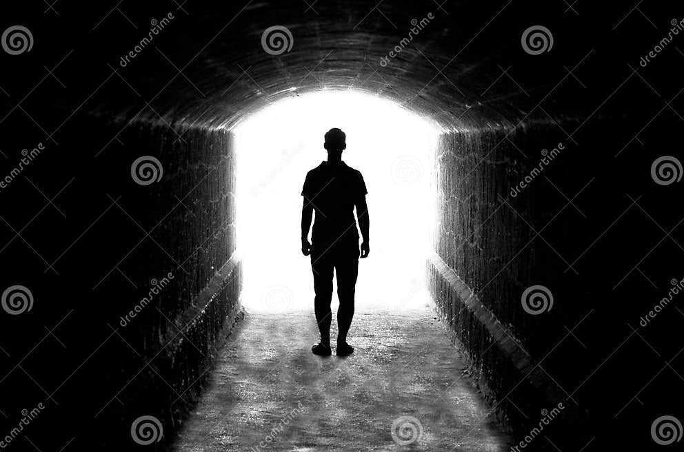 Human Silhouette in Back Lighting Stock Image - Image of male, exit ...