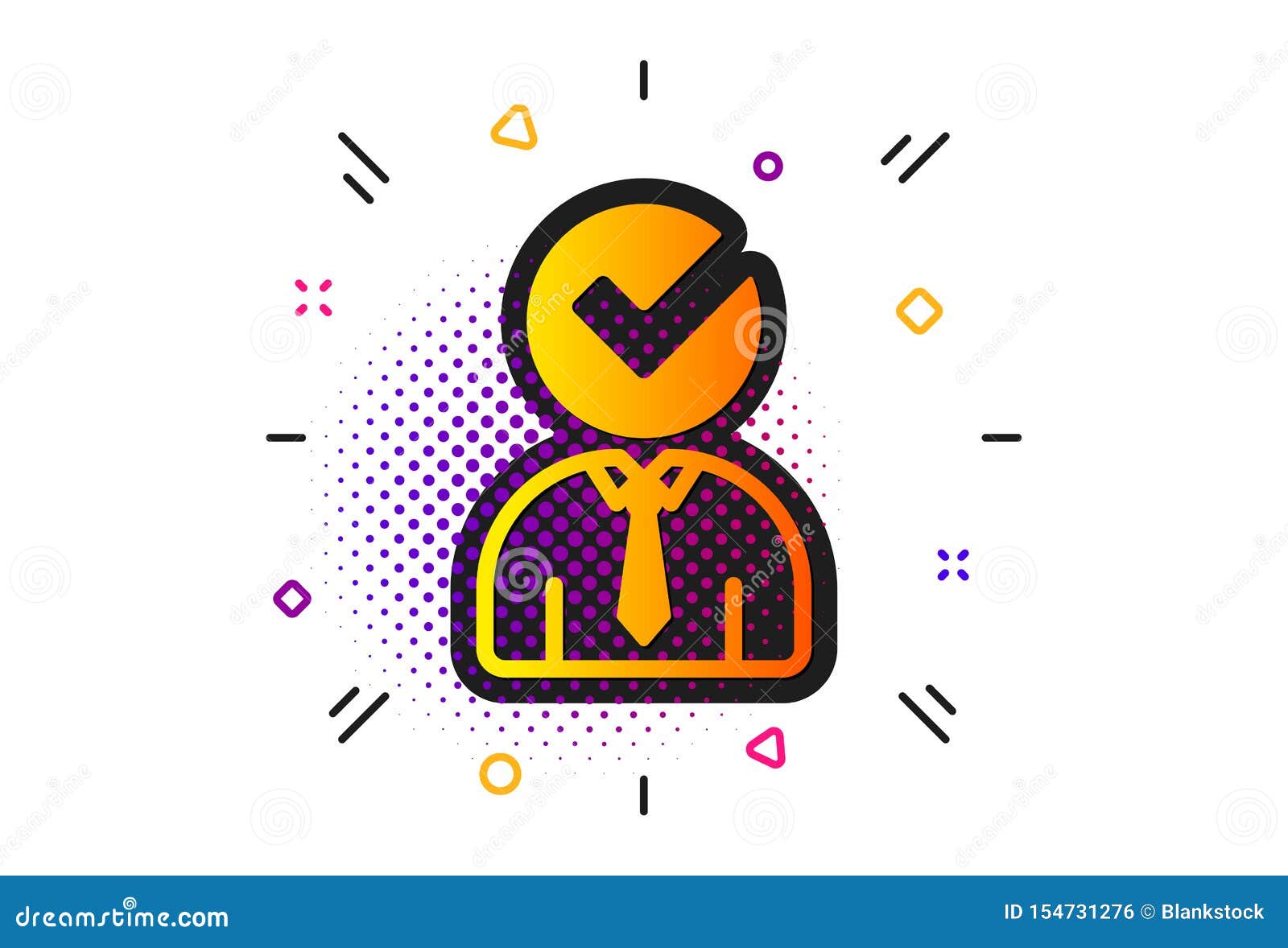 Human Silhouette with Check Icon. Vector Stock Vector - Illustration of ...