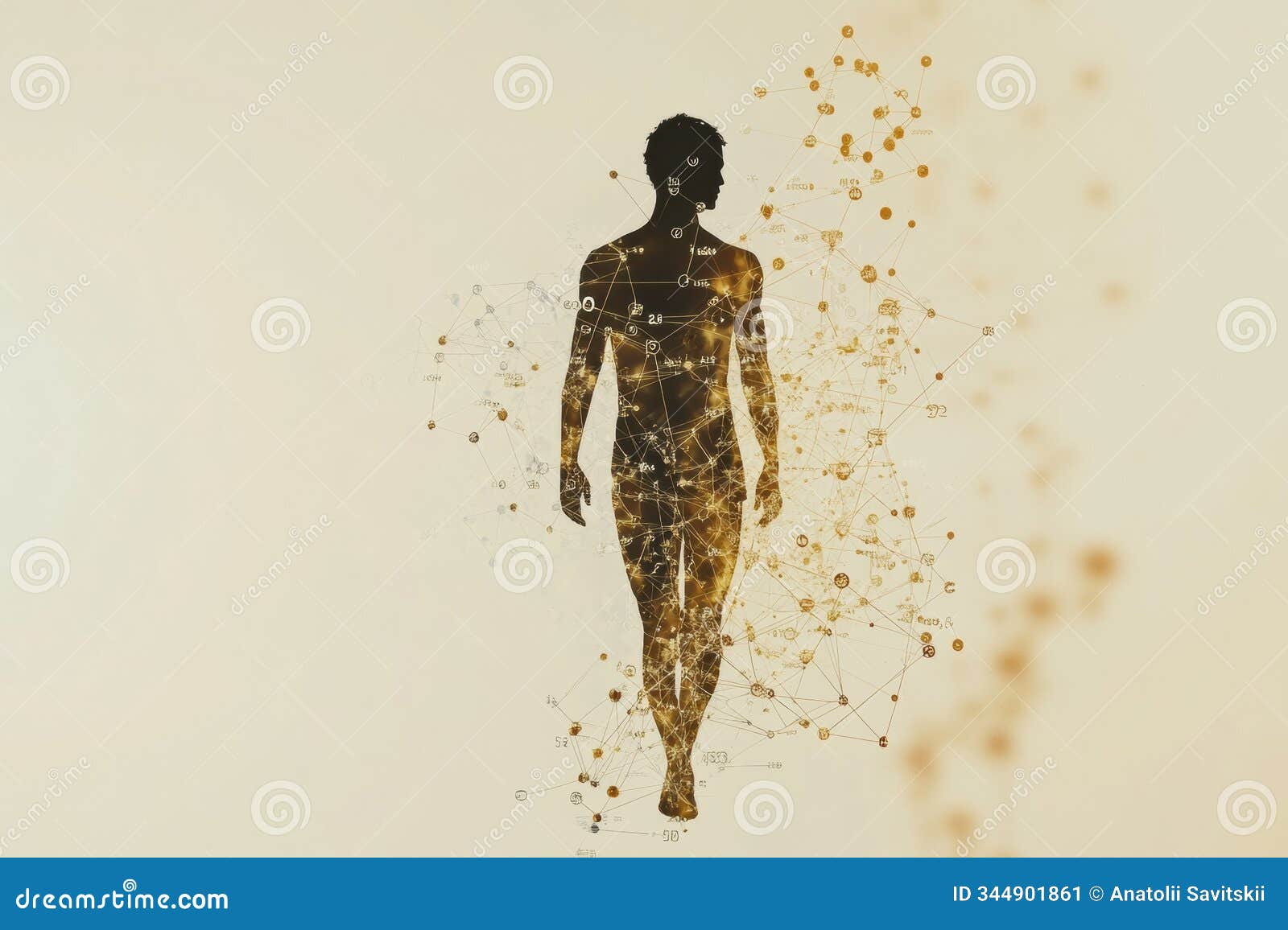 A Human Silhouette is Depicted Walking through a Vibrant Array of ...