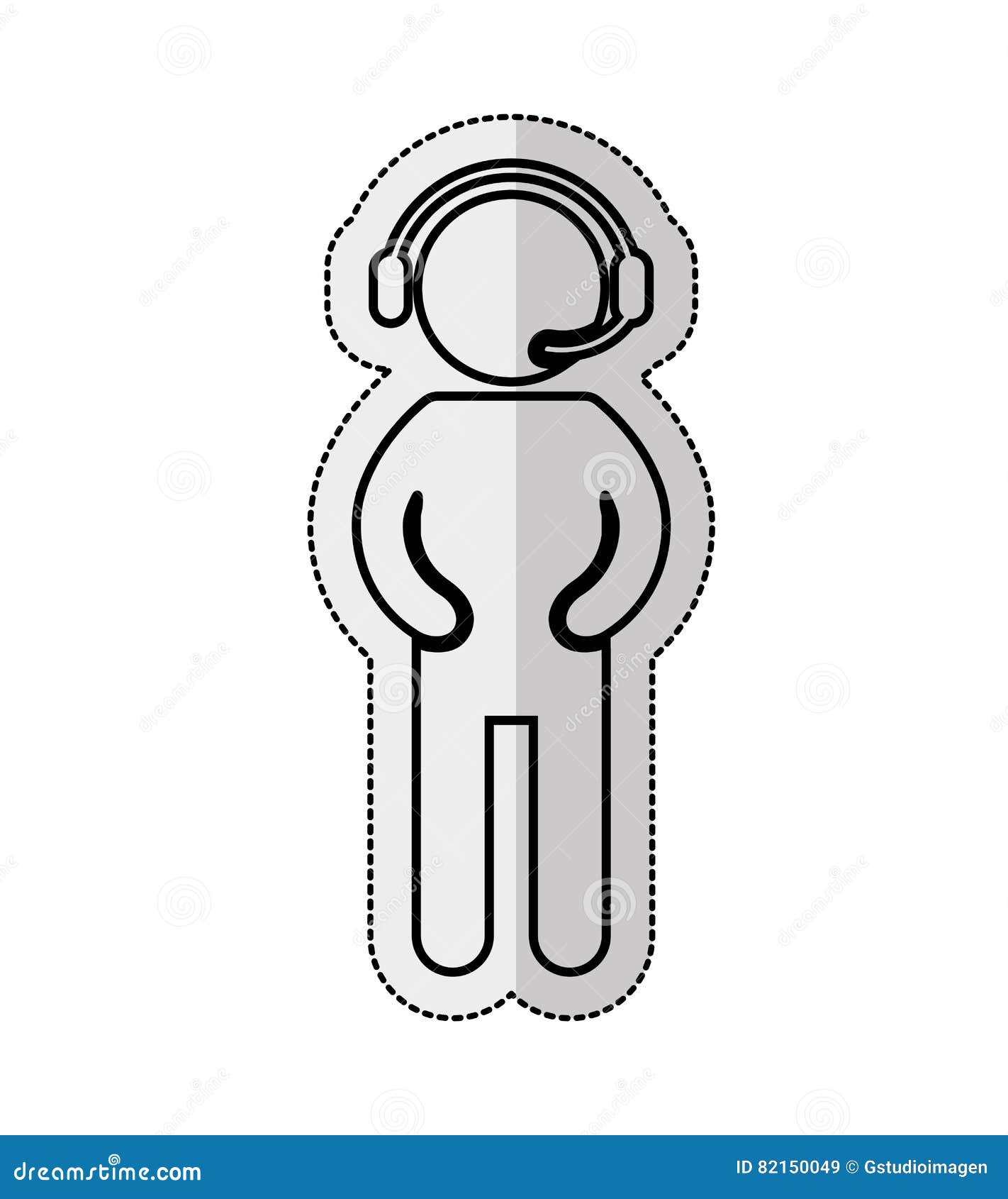 Human Silhouette with Headset Gamer Icon Stock Illustration ...