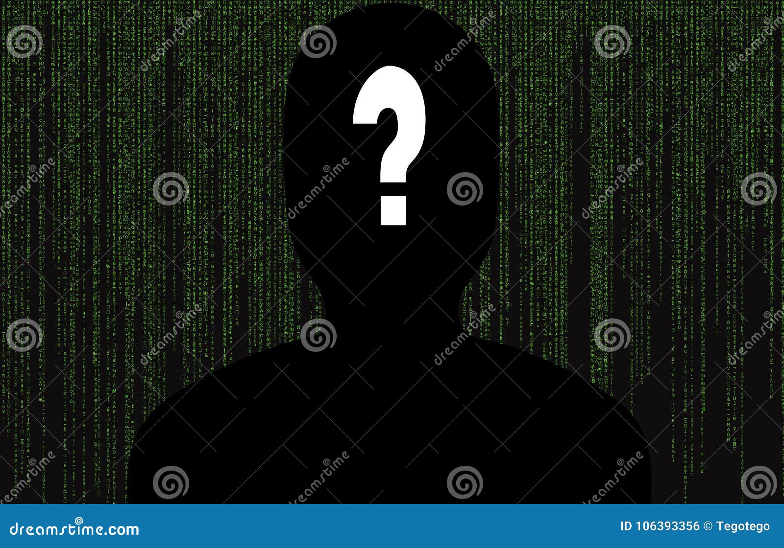 Human Silhouette And Matrix Code Stock Photo | CartoonDealer.com #106393356