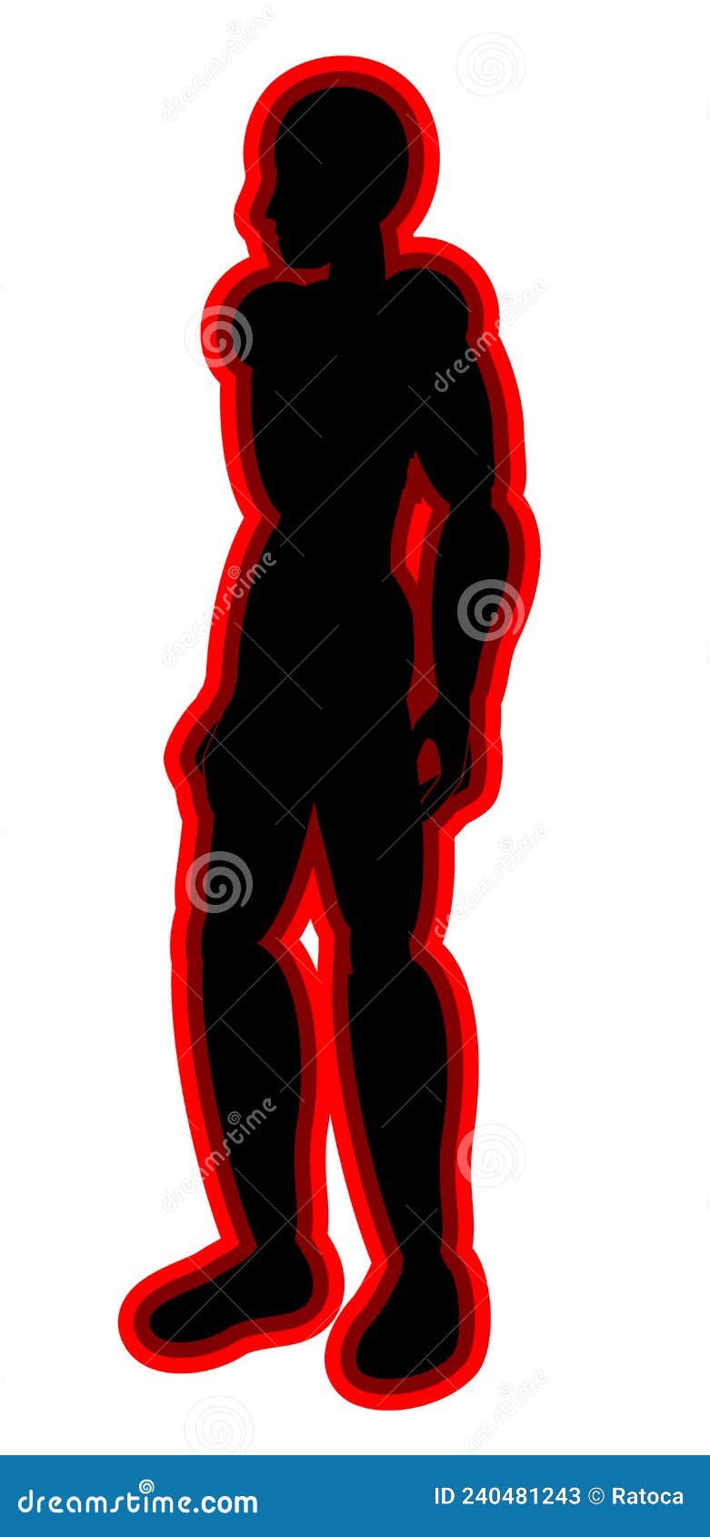 Human silhouette red stock vector. Illustration of shade - 240481243