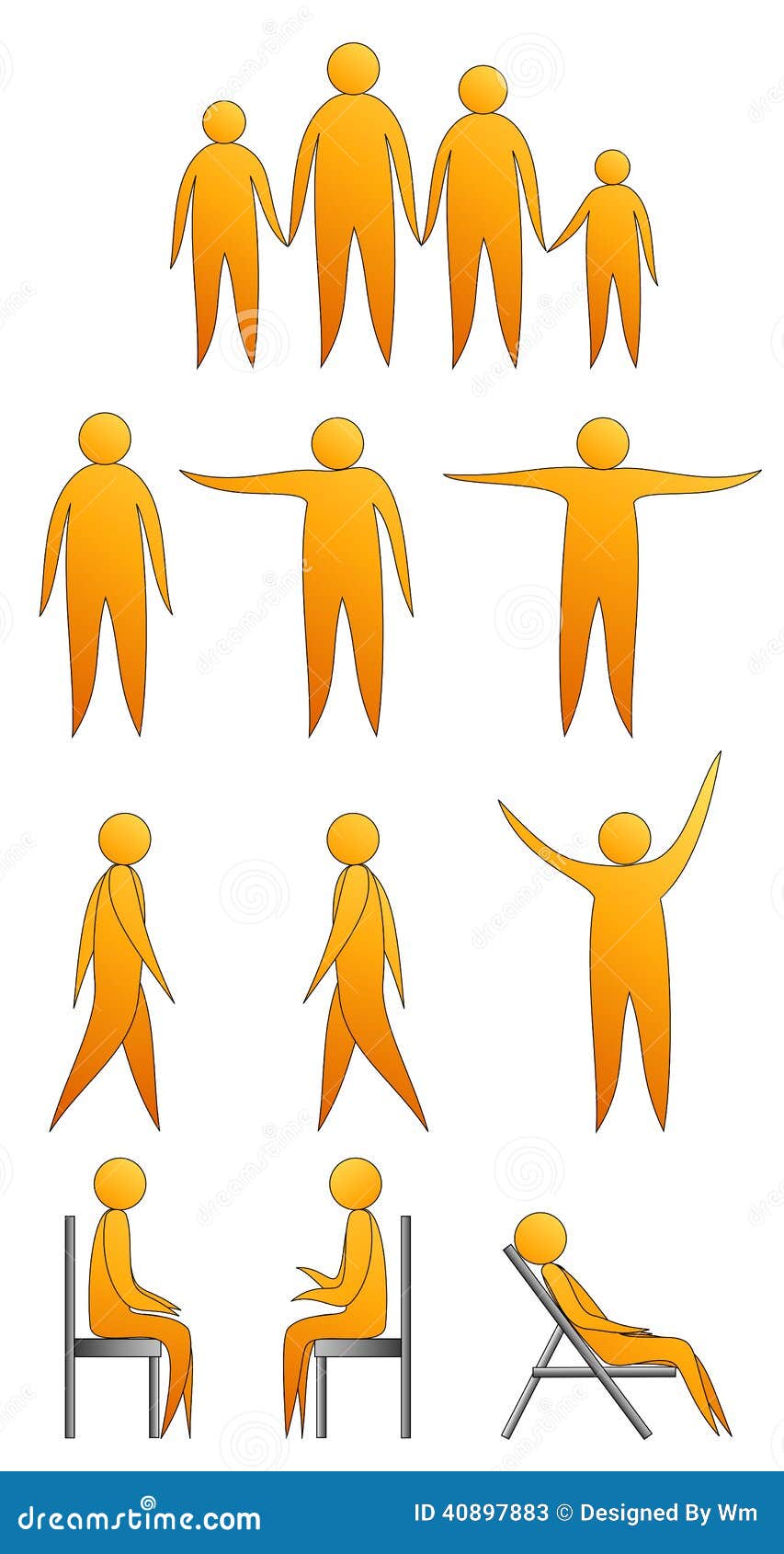 Human Silhouettes Making Moves and Sitting Down Stock Image - Image of ...