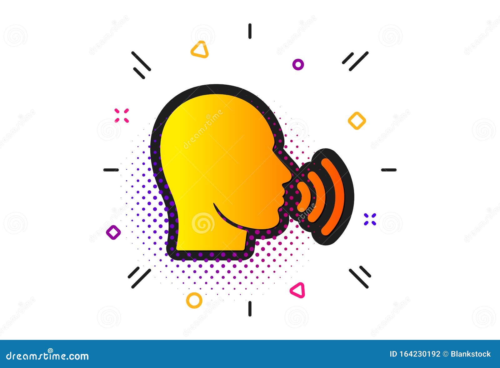 Human Sing Icon. Talk Sign. Vector Stock Vector - Illustration of head ...