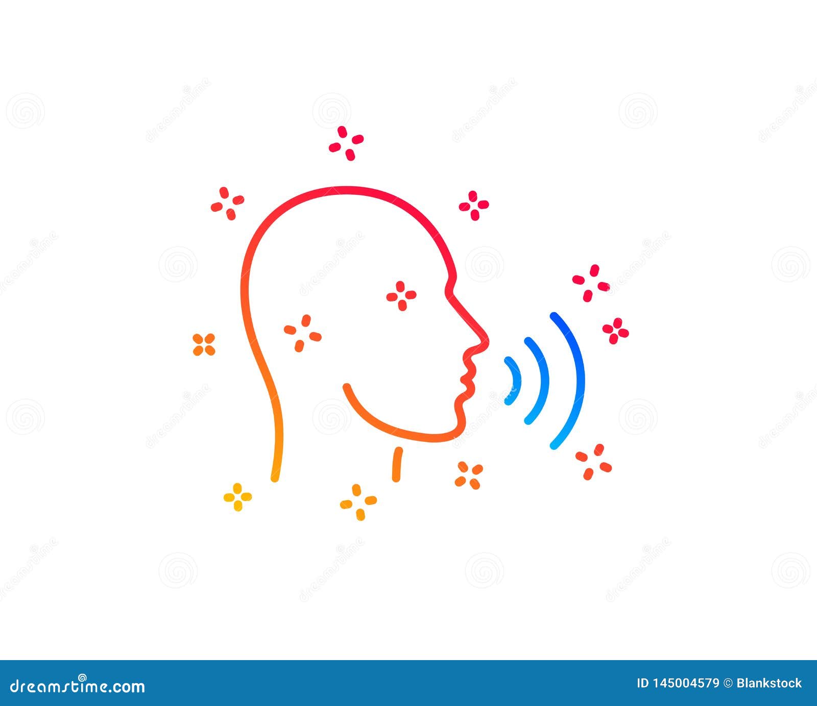 Human Sing Line Icon. Talk Sign. Vector Stock Vector - Illustration of ...