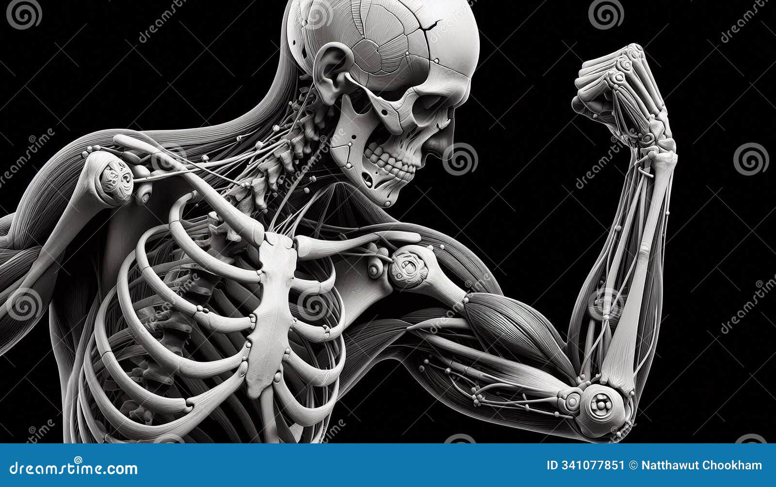 Human Skeletal Structure with Emphasis on Joints Stock Illustration ...