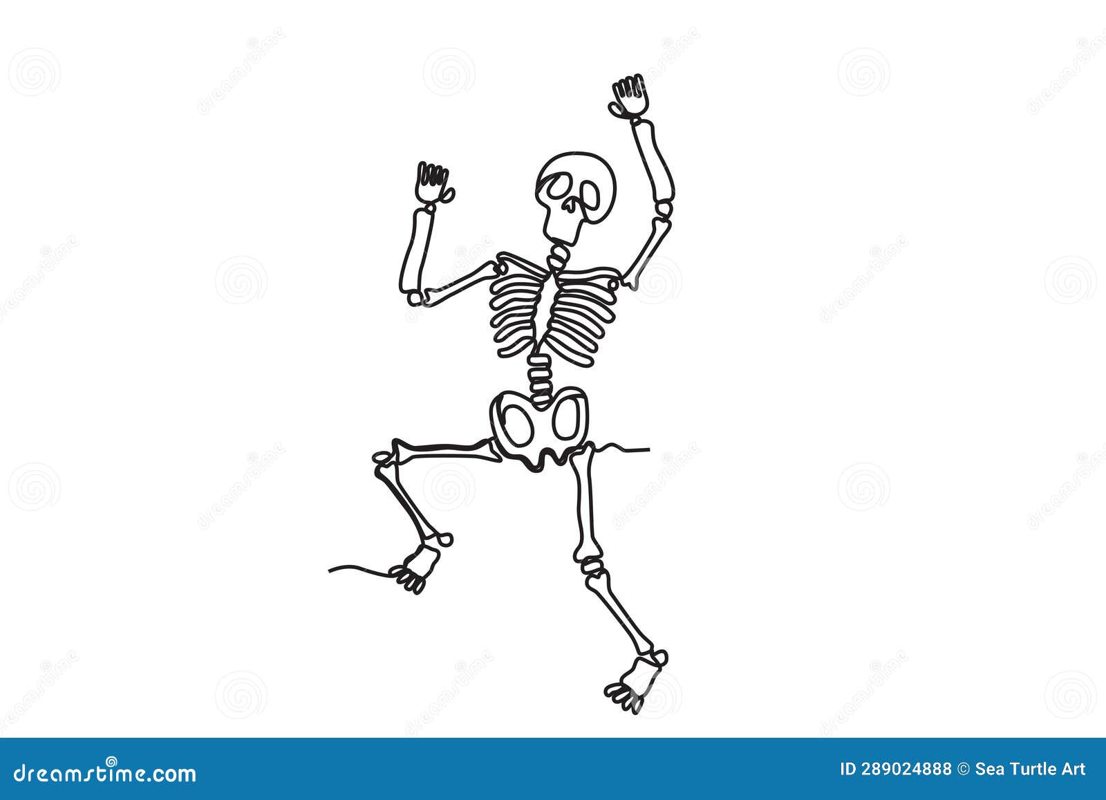 A human skeleton dancing stock vector. Illustration of hand - 289024888