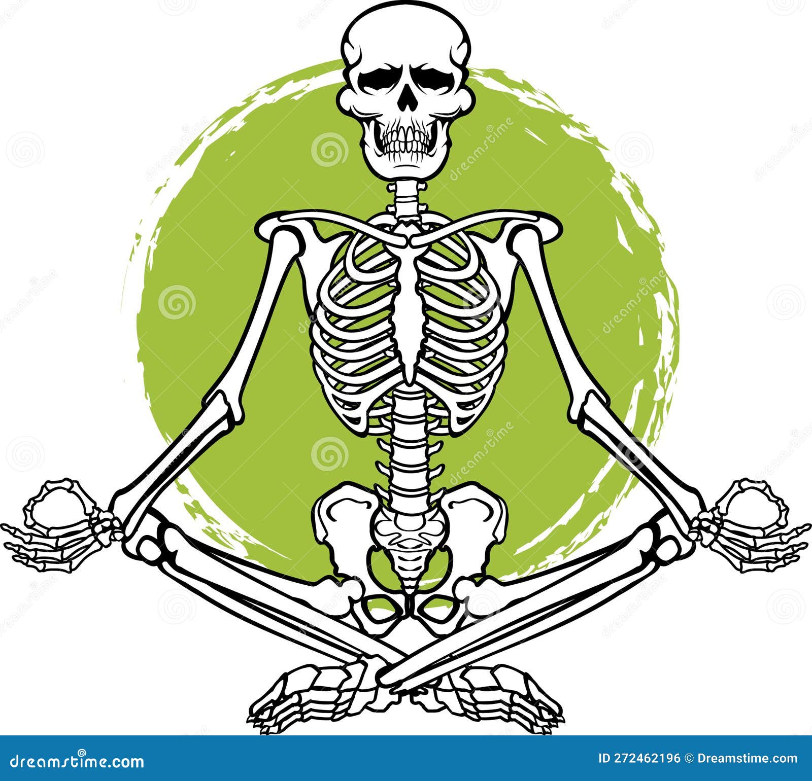 Human Skeleton Doing Yoga Meditation in the Lotus Position Stock Vector ...