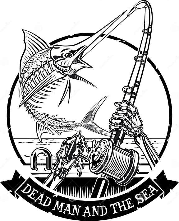 Human Skeleton Fighting a Skeleton Marlin Stock Vector - Illustration ...