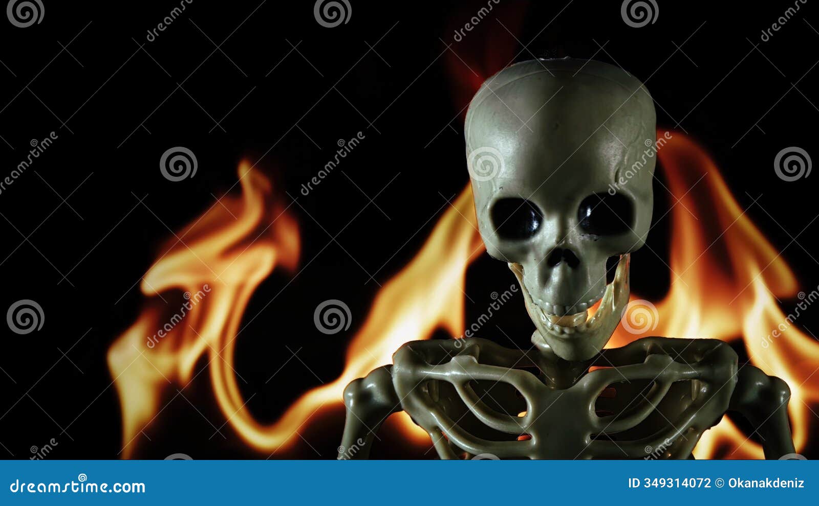 Human Skeleton in Fire and Smoke Stock Illustration - Illustration of ...
