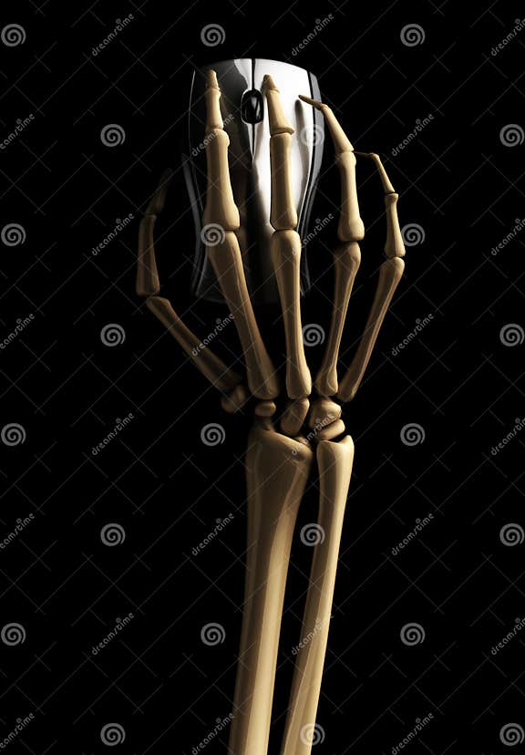 Human Skeleton Hand Using Computer Mouse Stock Illustration ...