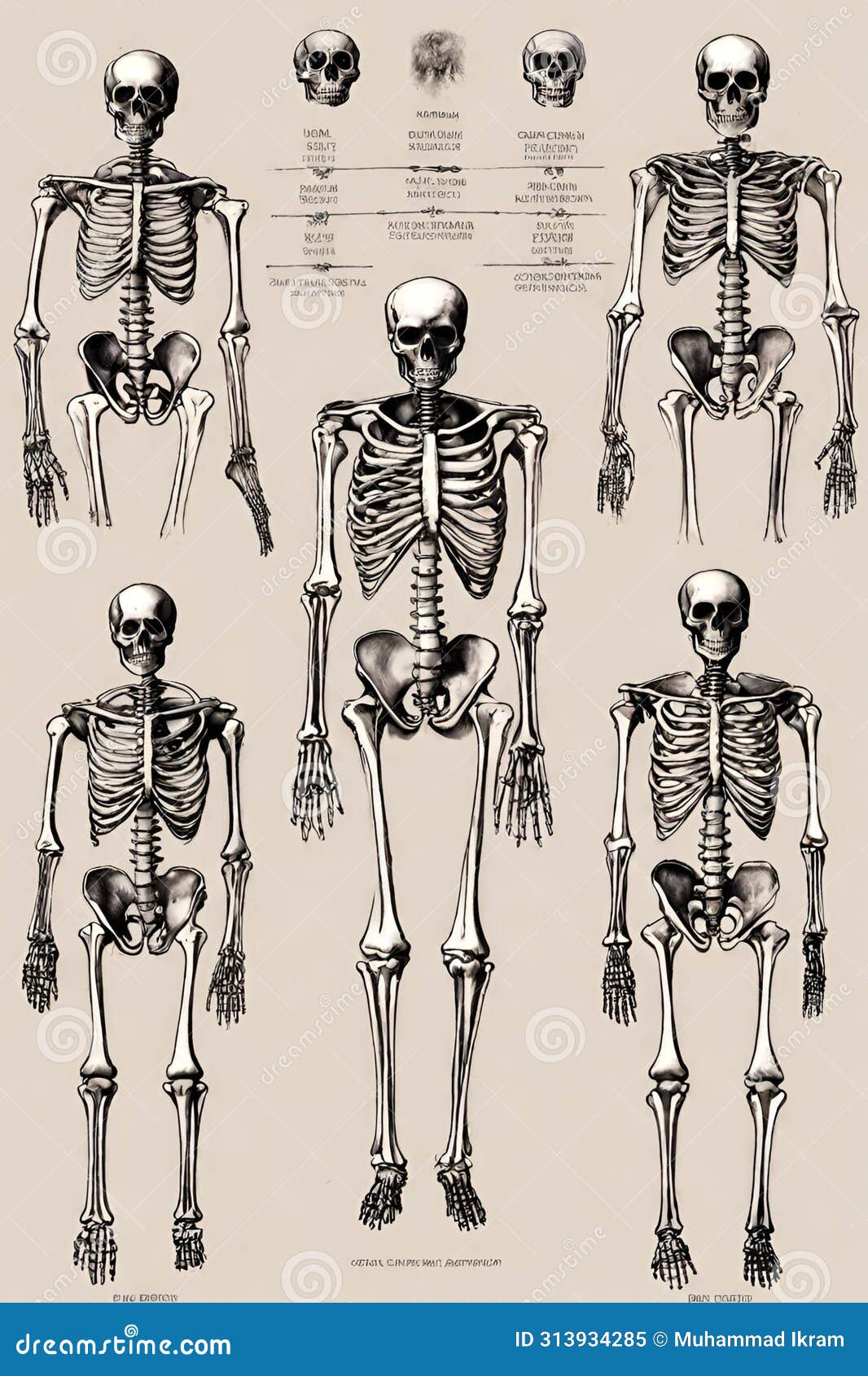 Eternal Structure: Human Skeleton Stock Illustration - Illustration of ...