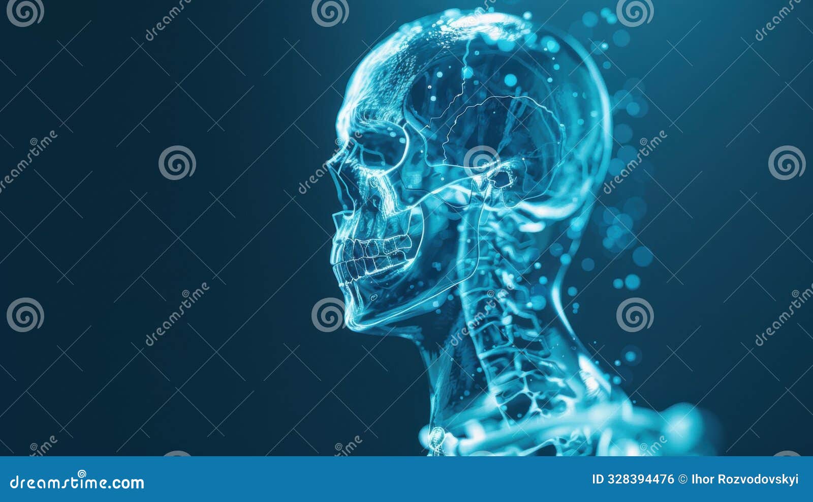 Human Skeleton, Isolated 3D Hologram. Stock Illustration - Illustration ...
