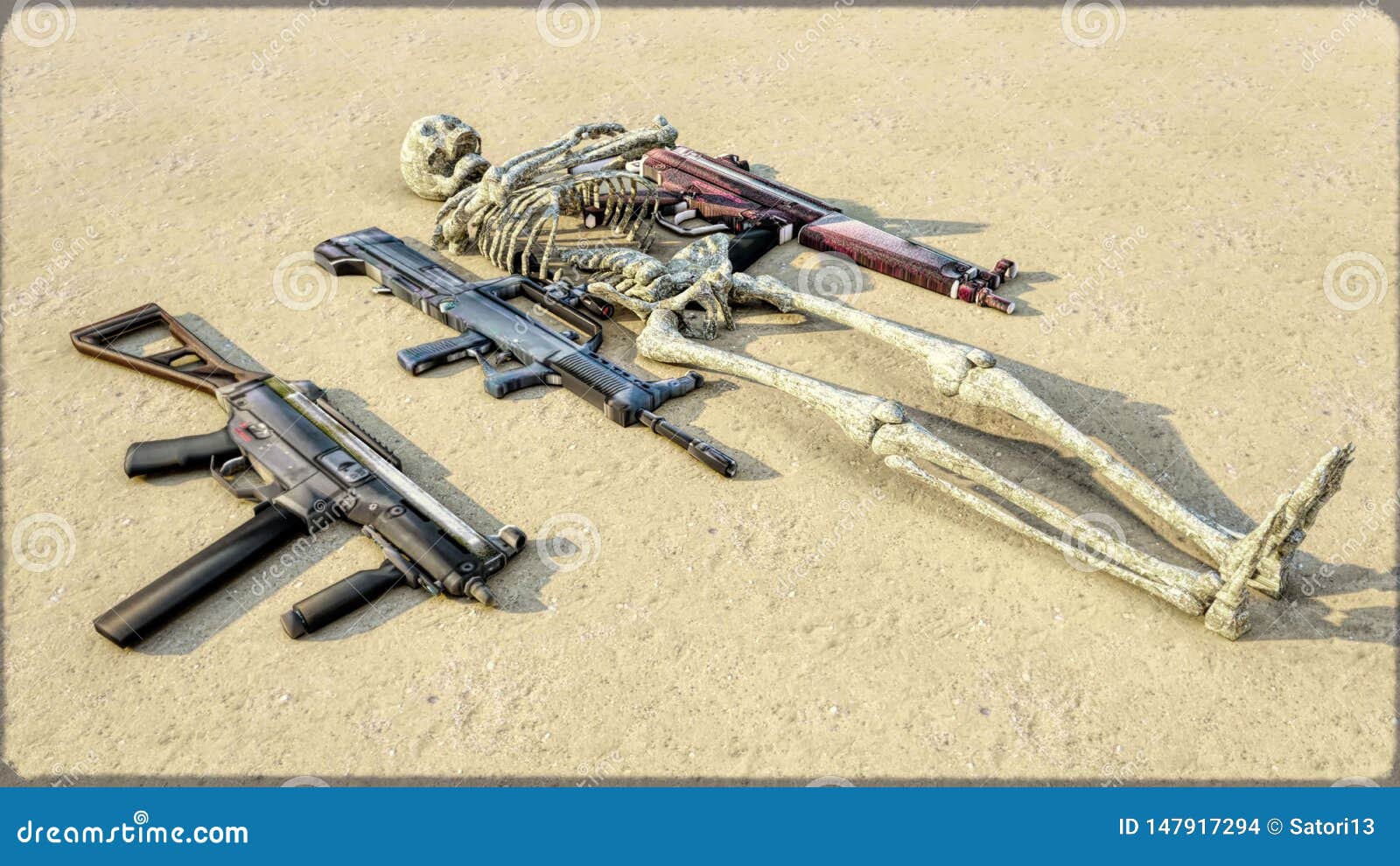 Human skeleton & guns stock photo. Image of back - 147917294
