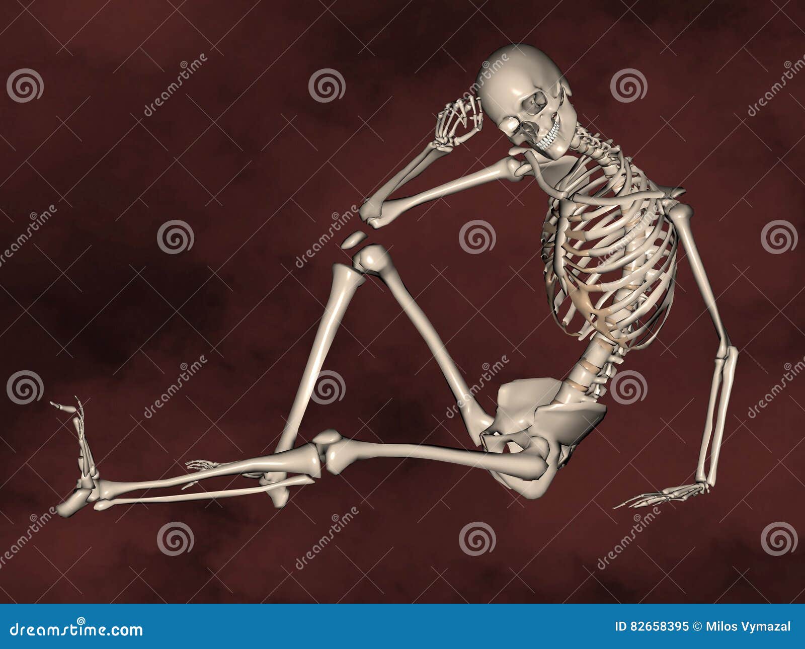 Human Skeleton M-SK-POSE G-08-2, 3D Model Stock Illustration ...