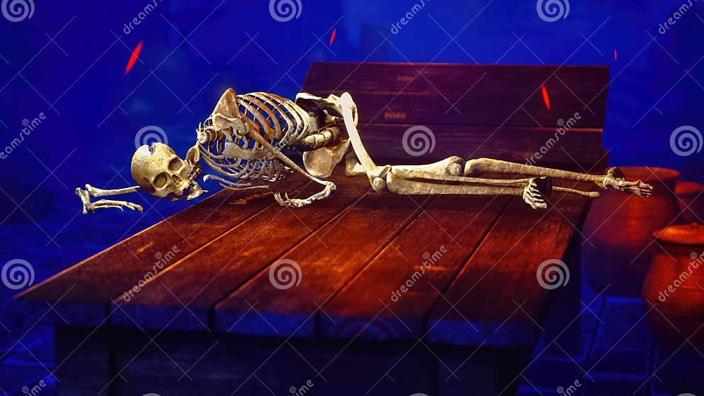 Human Skeleton in Medieval Dungeon 3d Rendering Editorial Photo ...