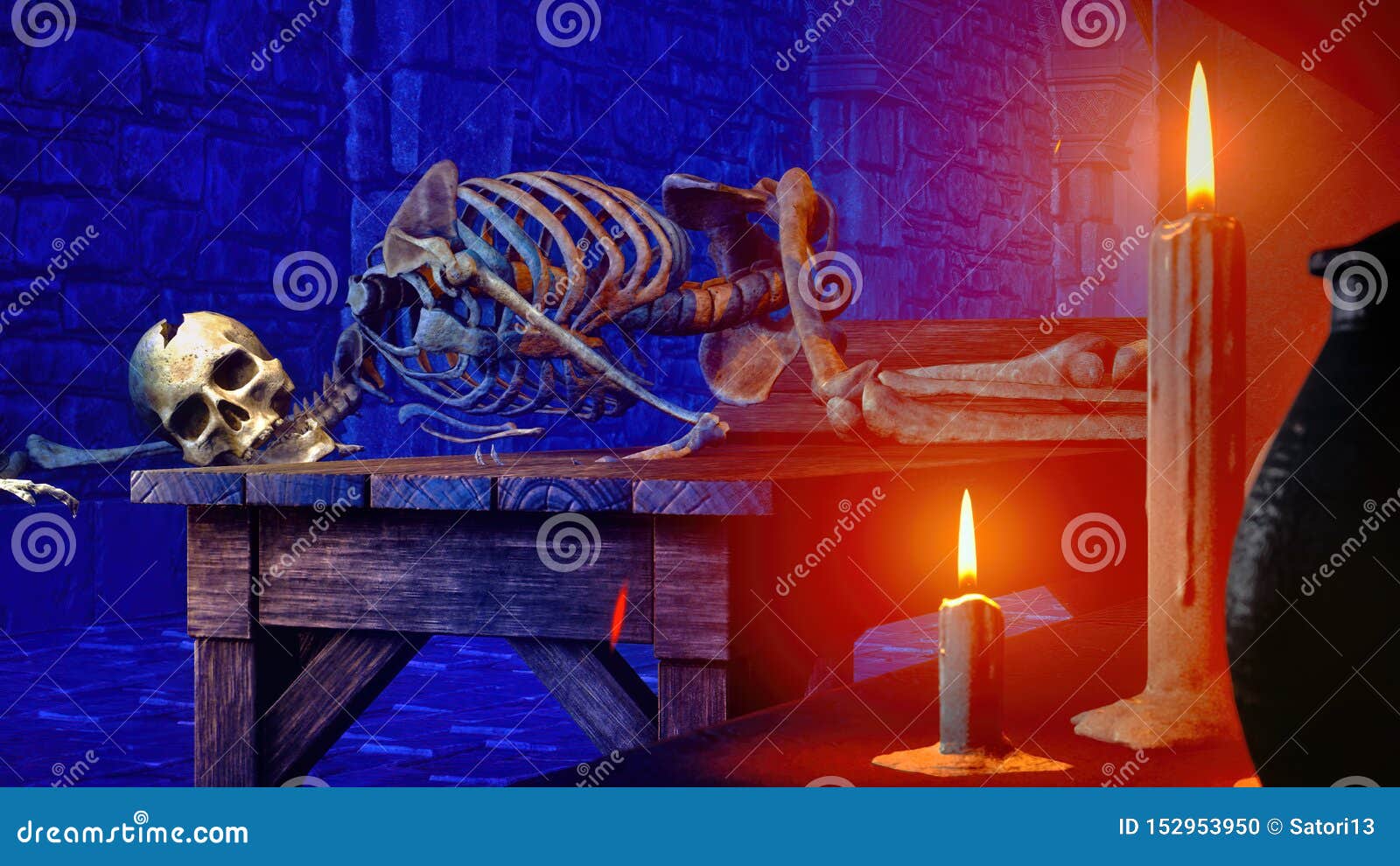 Human Skeleton in Medieval Dungeon 3d Rendering Editorial Image ...