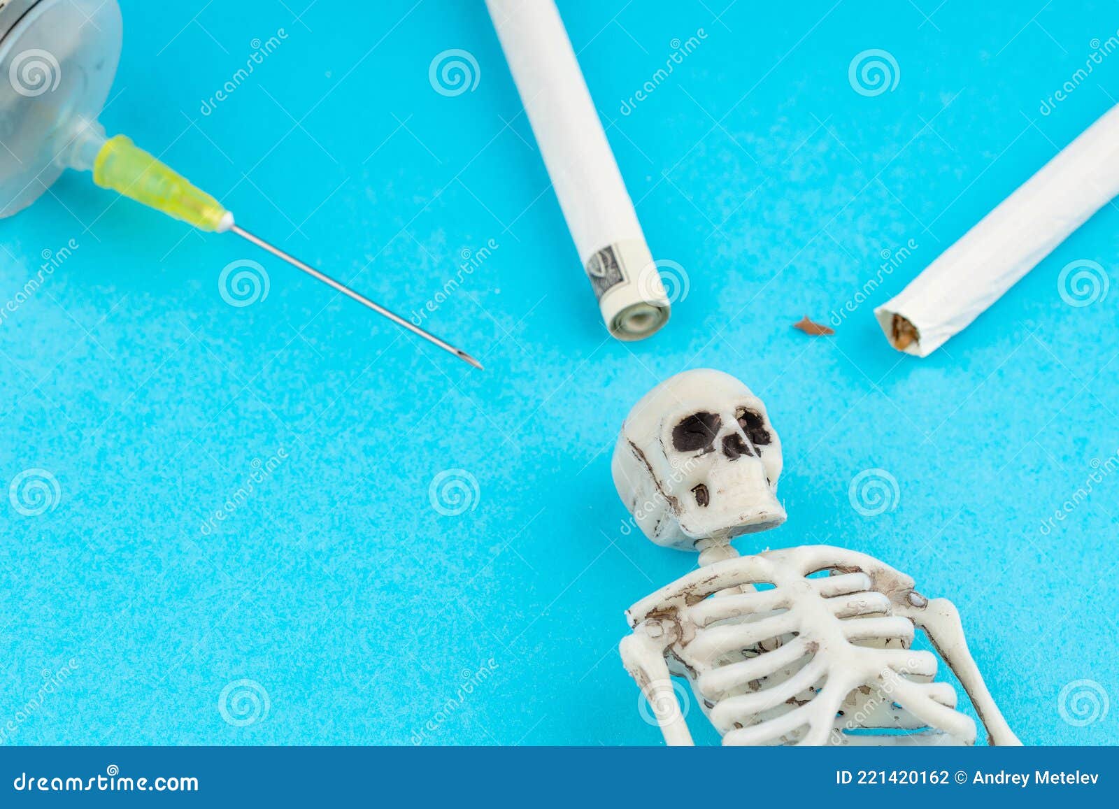 Human Skeleton, a Needle from a Syringe and a Cigarette are Suitable ...