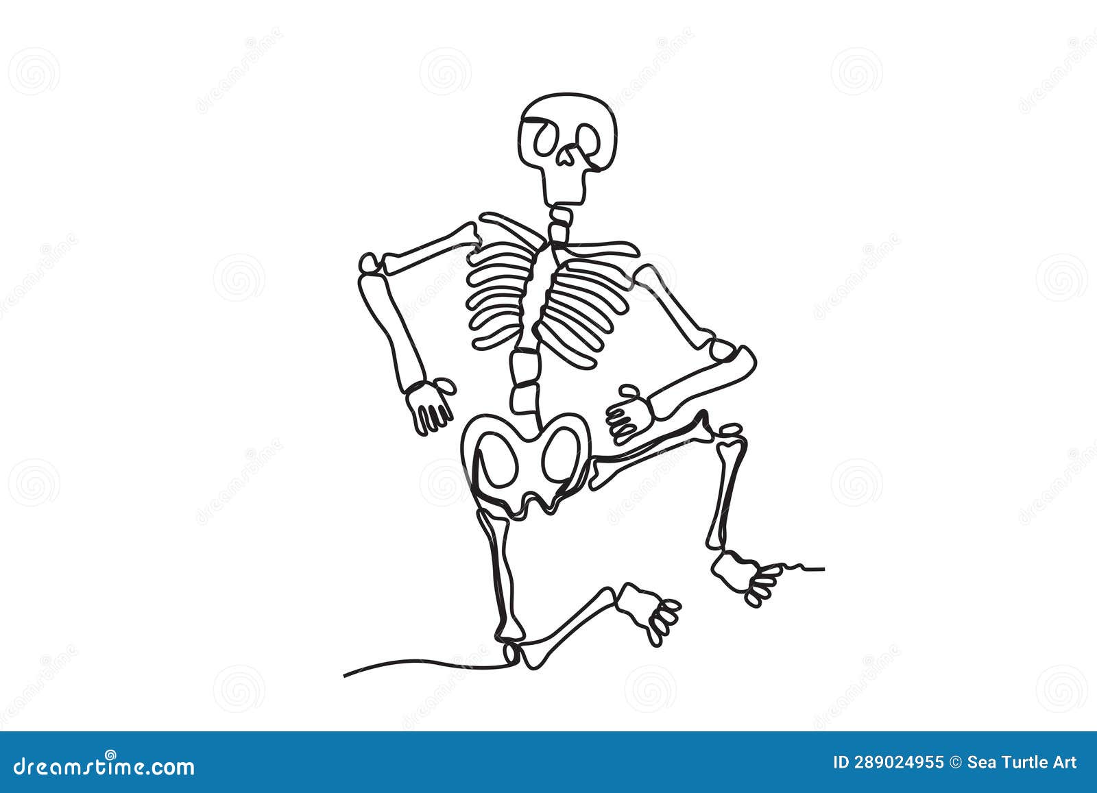 A human skeleton posing stock vector. Illustration of vector - 289024955