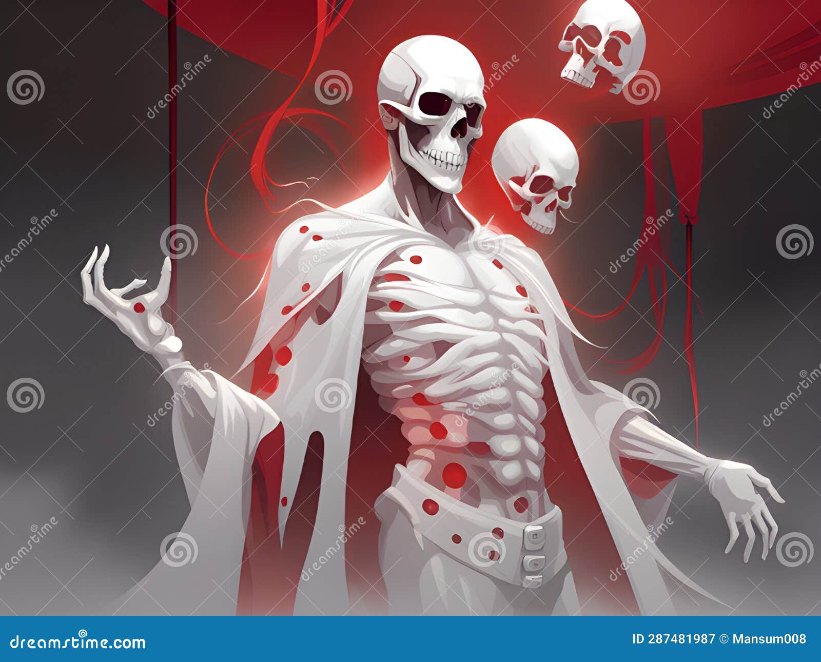 Human Skeleton with Red Blood, Ai Generated Stock Illustration ...
