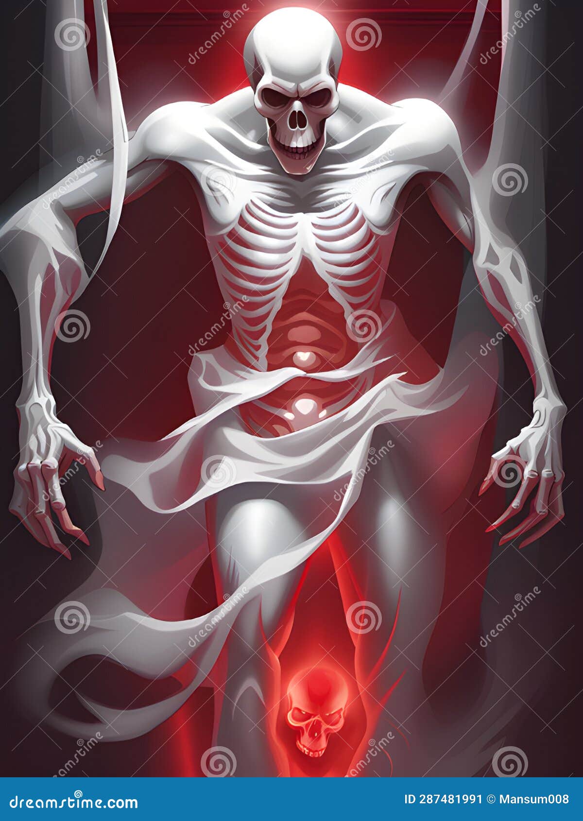 Human Skeleton with Red Blood, Ai Generated Stock Illustration ...