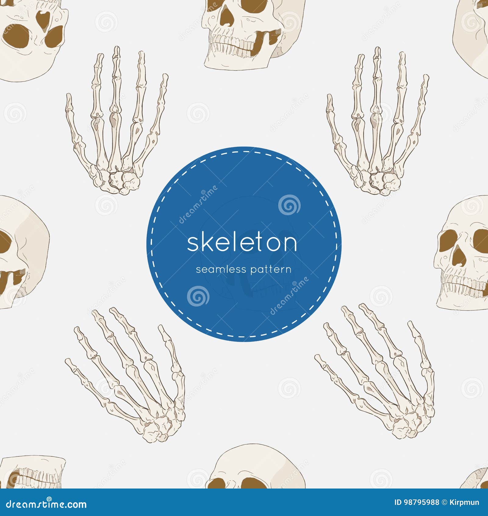 Human Skeleton, Seamless Pattern Vector. Stock Vector - Illustration of ...