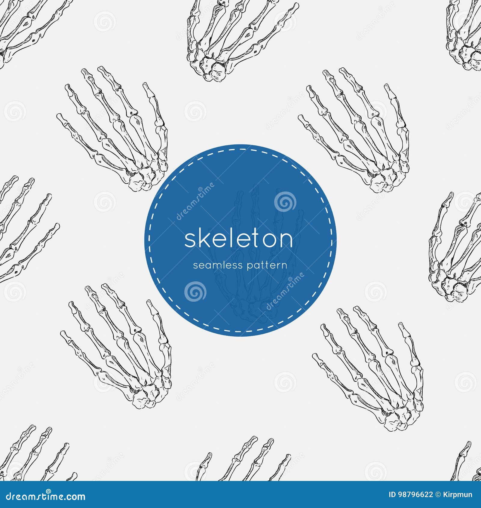 Human Skeleton, Seamless Pattern Vector. Stock Vector - Illustration of ...