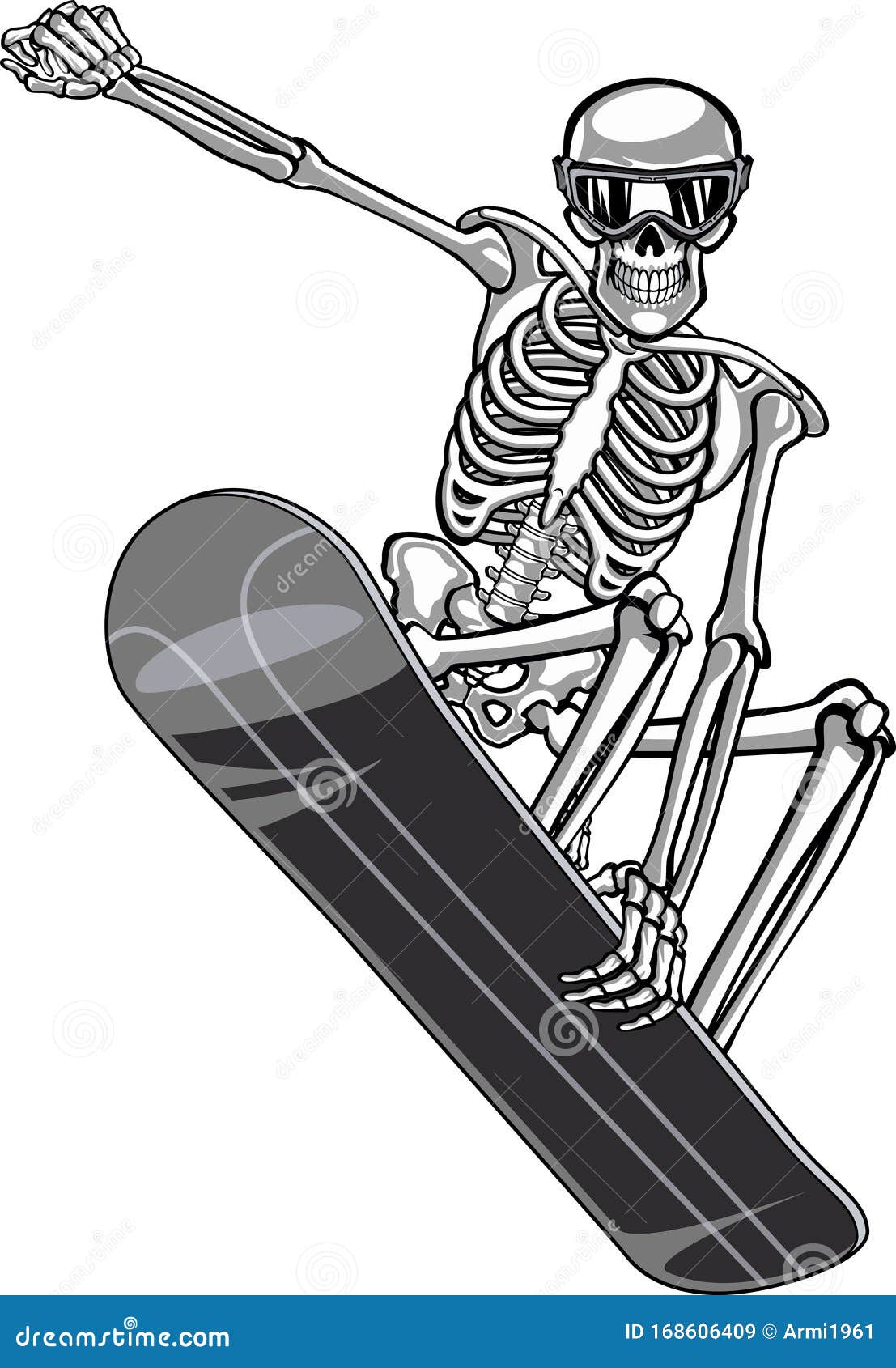 Human Skeleton on Snowboard Snowboarding Stock Vector - Illustration of ...