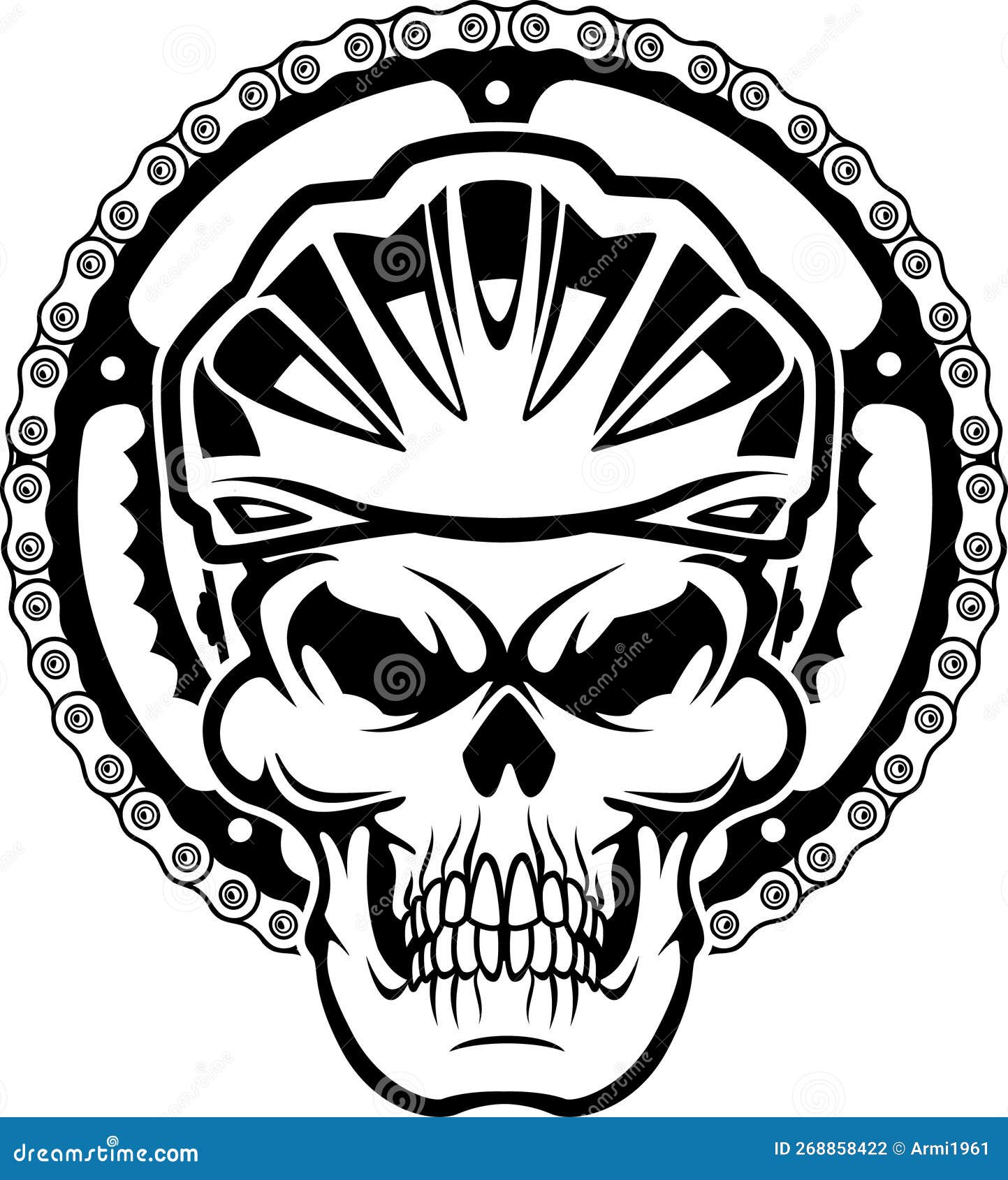 Human Skeleton Wearing a Bicycle Safety Helmet Stock Vector ...