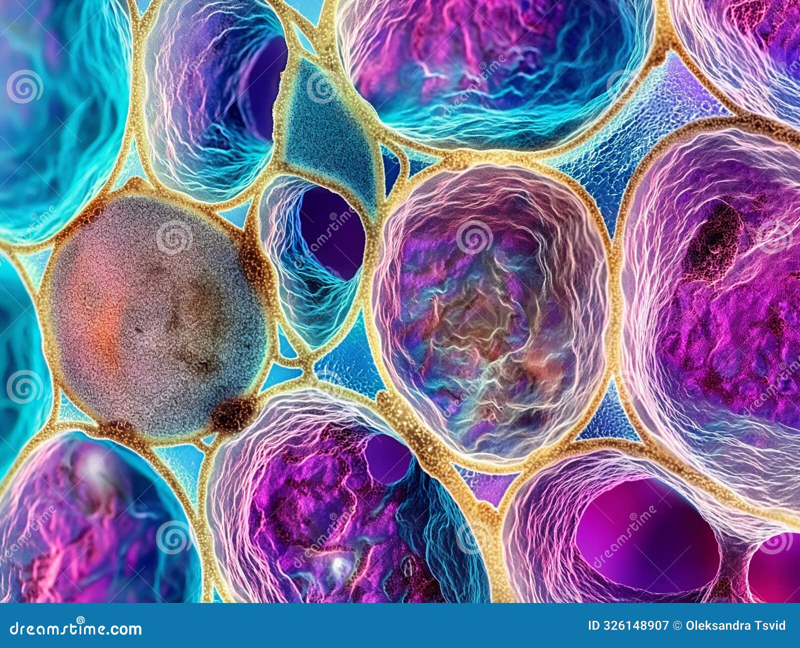 Human Skin Cells Under a Microscope Stock Image - Image of health ...
