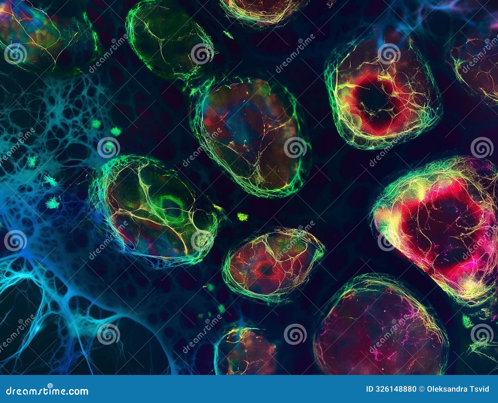 Human Skin Cells Under a Microscope Stock Photo - Image of system ...