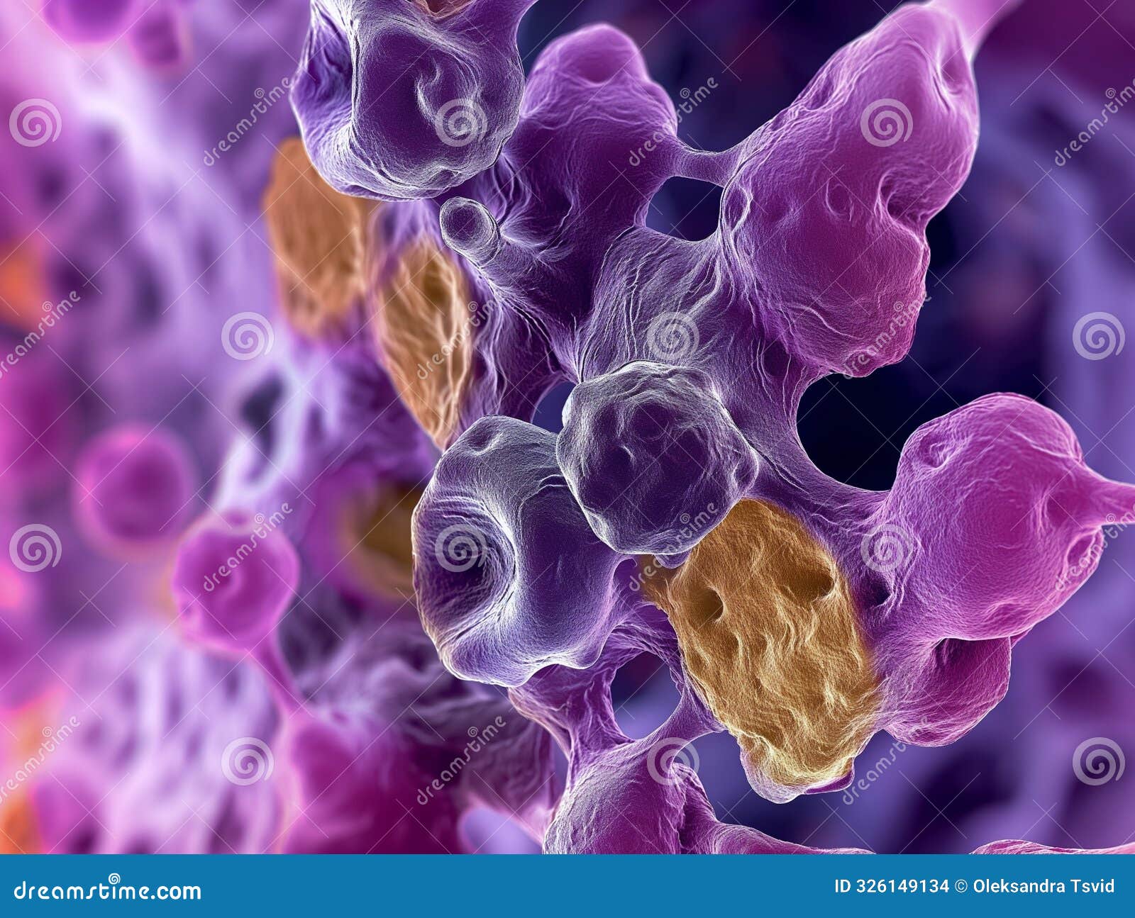 Human Skin Cells Under a Microscope Stock Photo - Image of biology ...