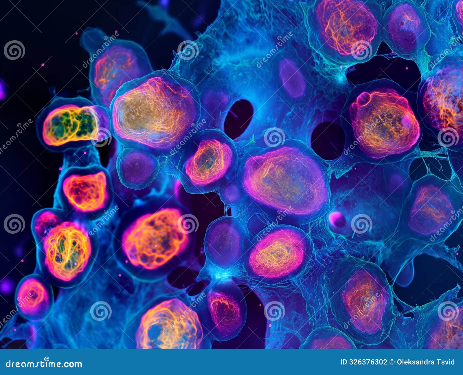 Human Skin Cells Under a Microscope Stock Photo - Image of background ...