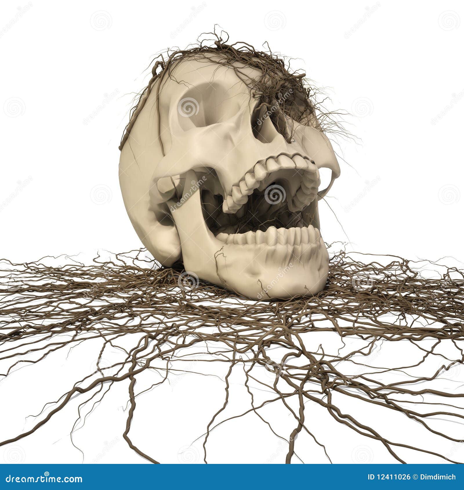 Overgrown Skull Stock Illustrations – 21 Overgrown Skull Stock ...