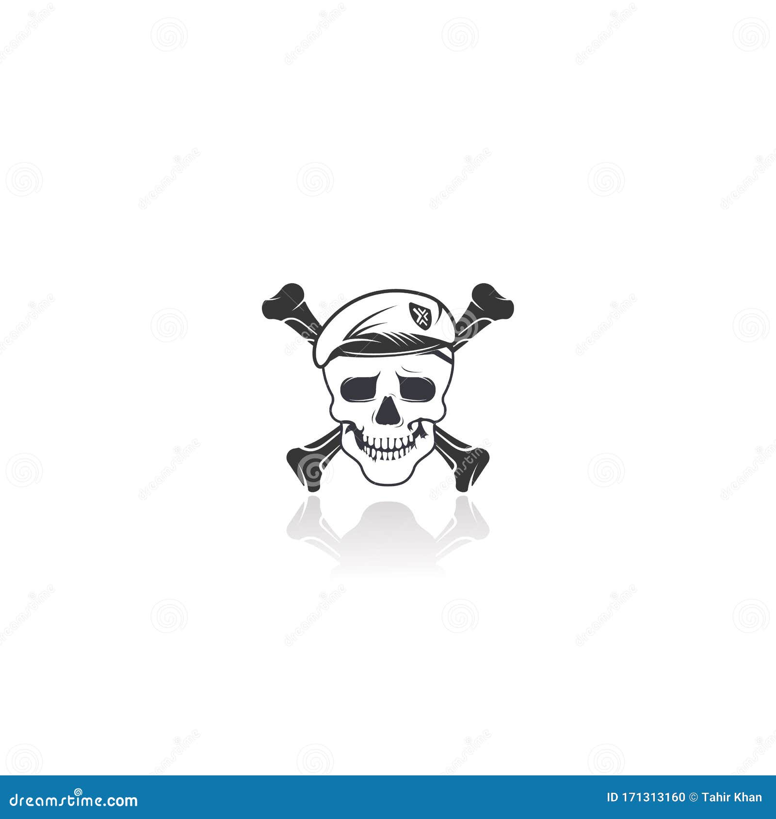 Human Skull and Bones Logo Design. Stock Vector - Illustration of ...