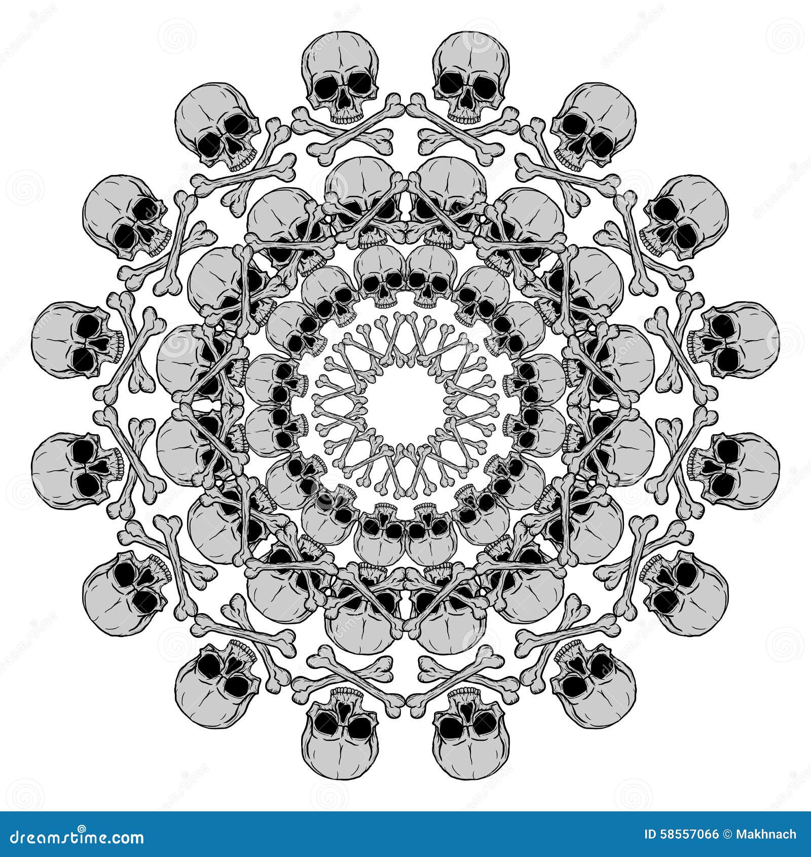 Human Skull Circular Pattern Stock Illustrations – 8 Human Skull ...