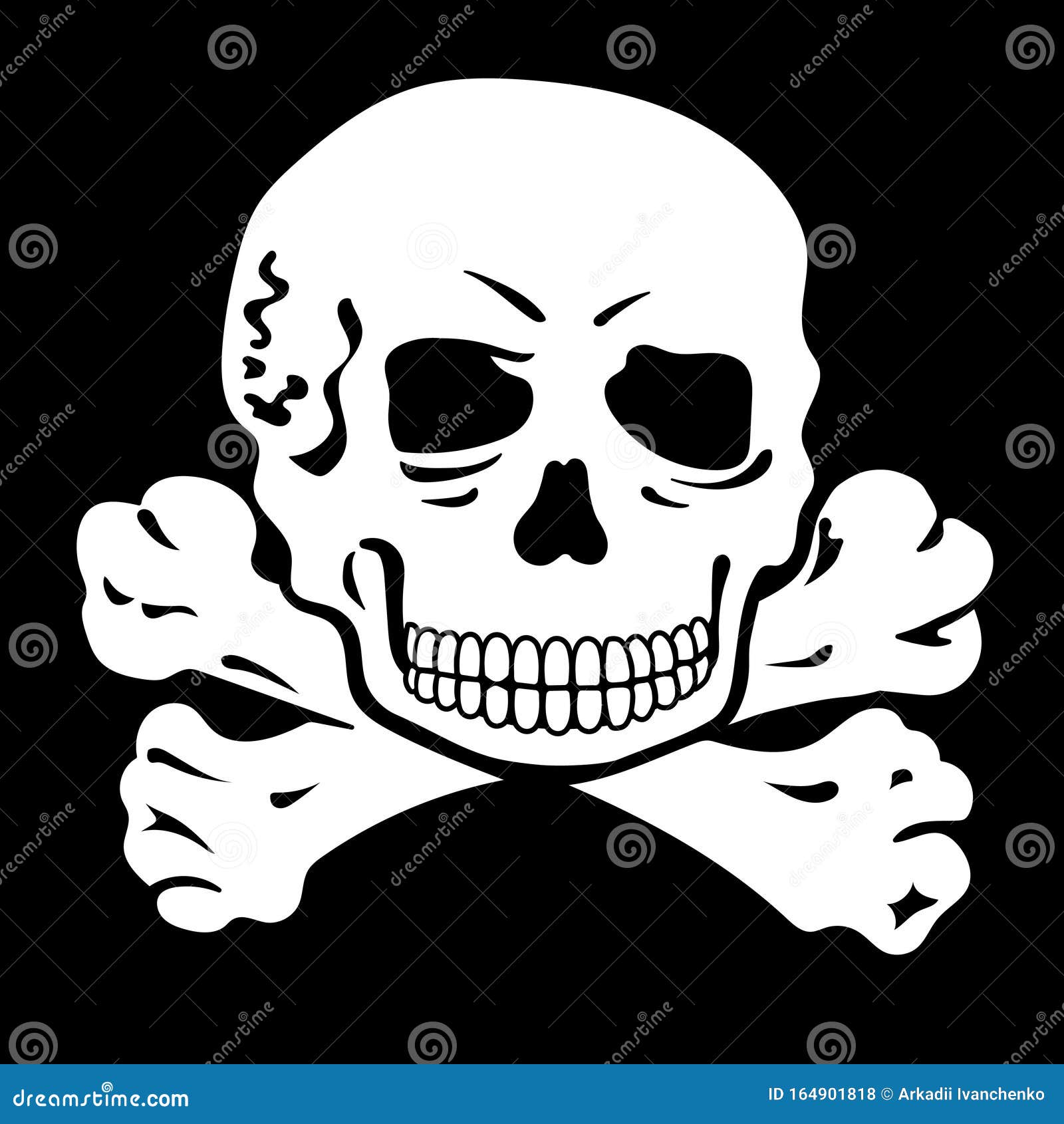 Human Skull And Crossbones Jolly Roger Stock Vector Illustration Of