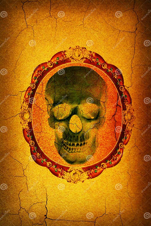 Human Skull in the Design Background Stock Illustration - Illustration ...