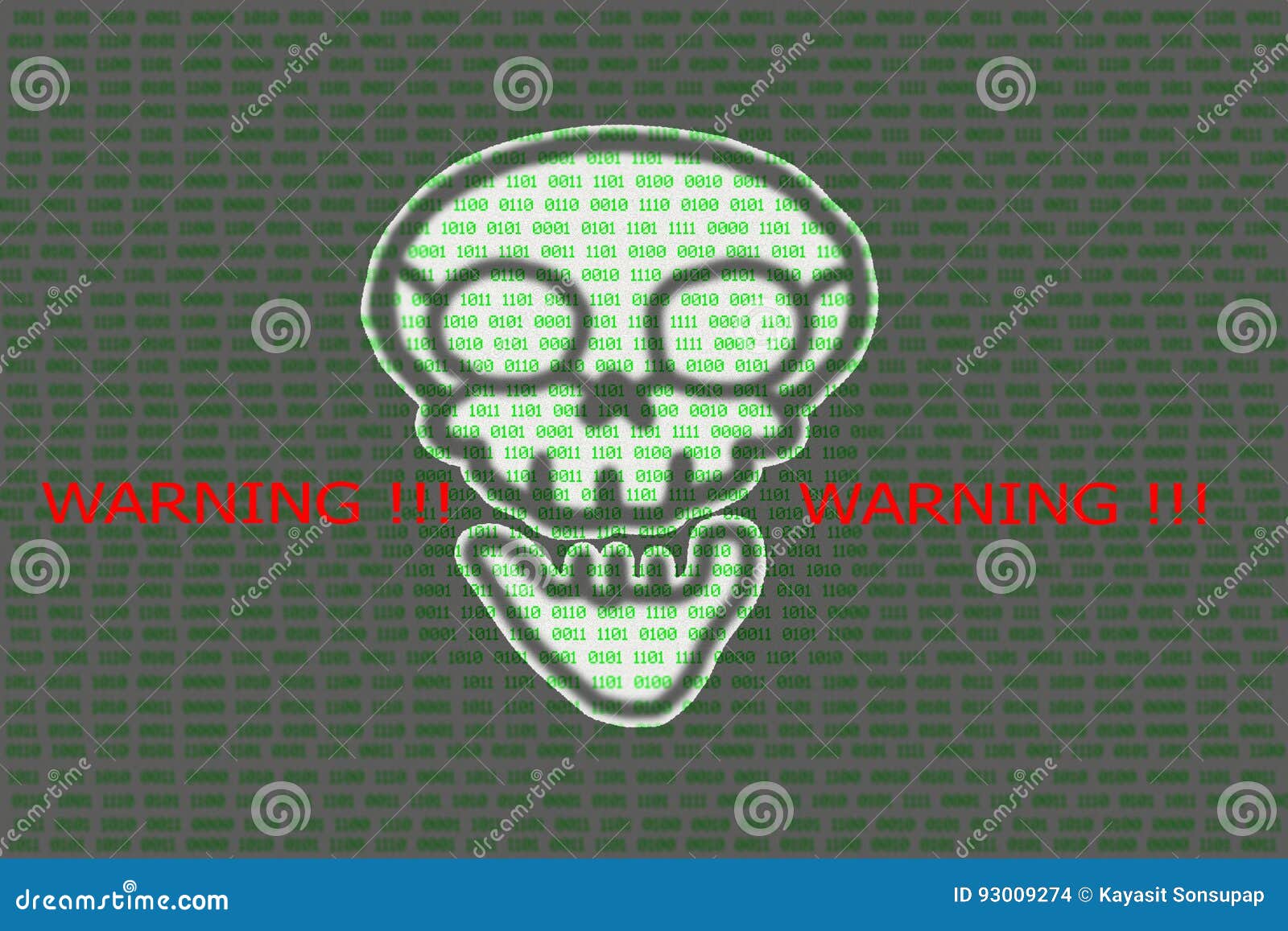 Human Skull in Digital Background / Concept of Network Security, Cyber ...