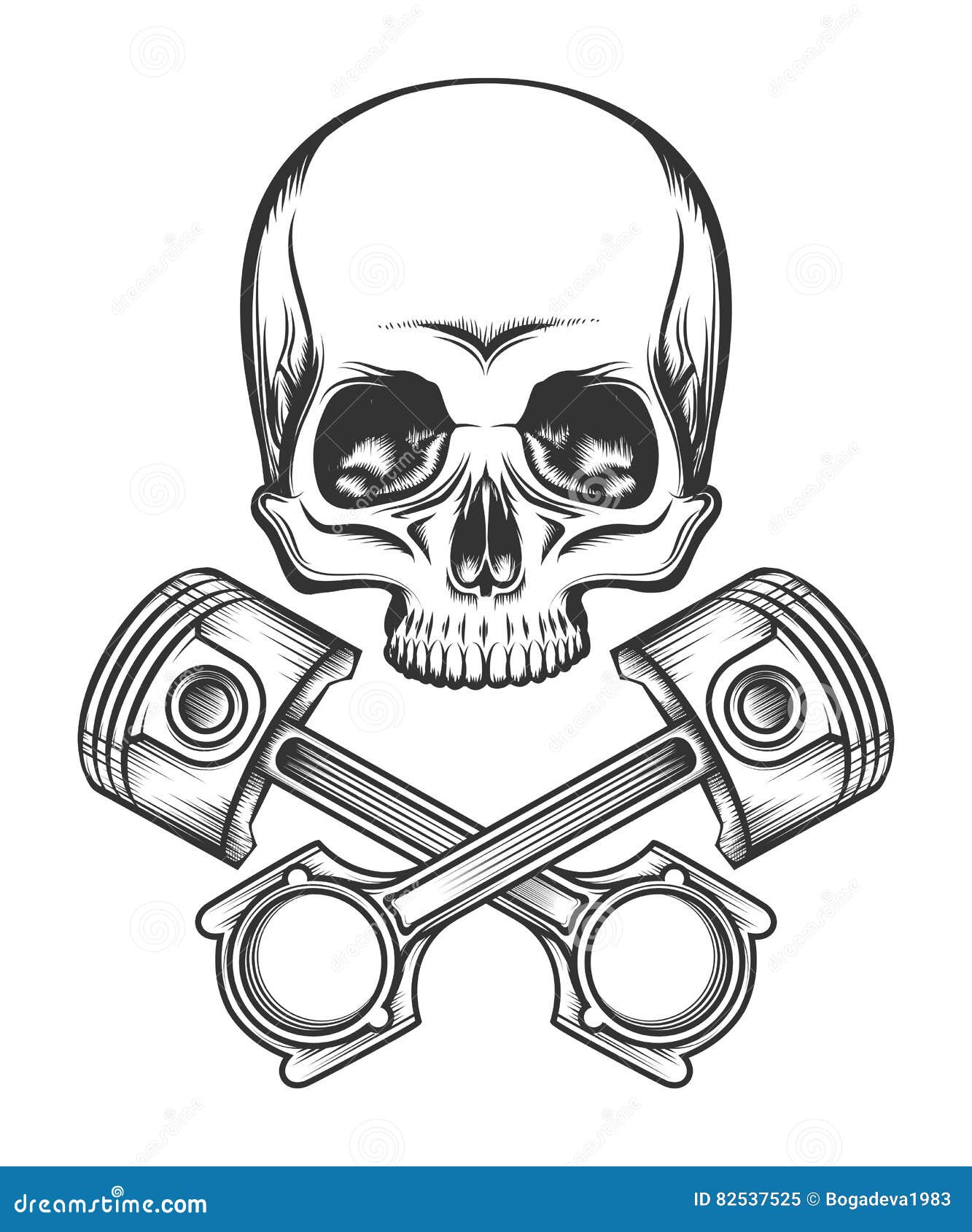 Skull With Mechanics Wrench And Flames Royalty-Free Stock Photo ...