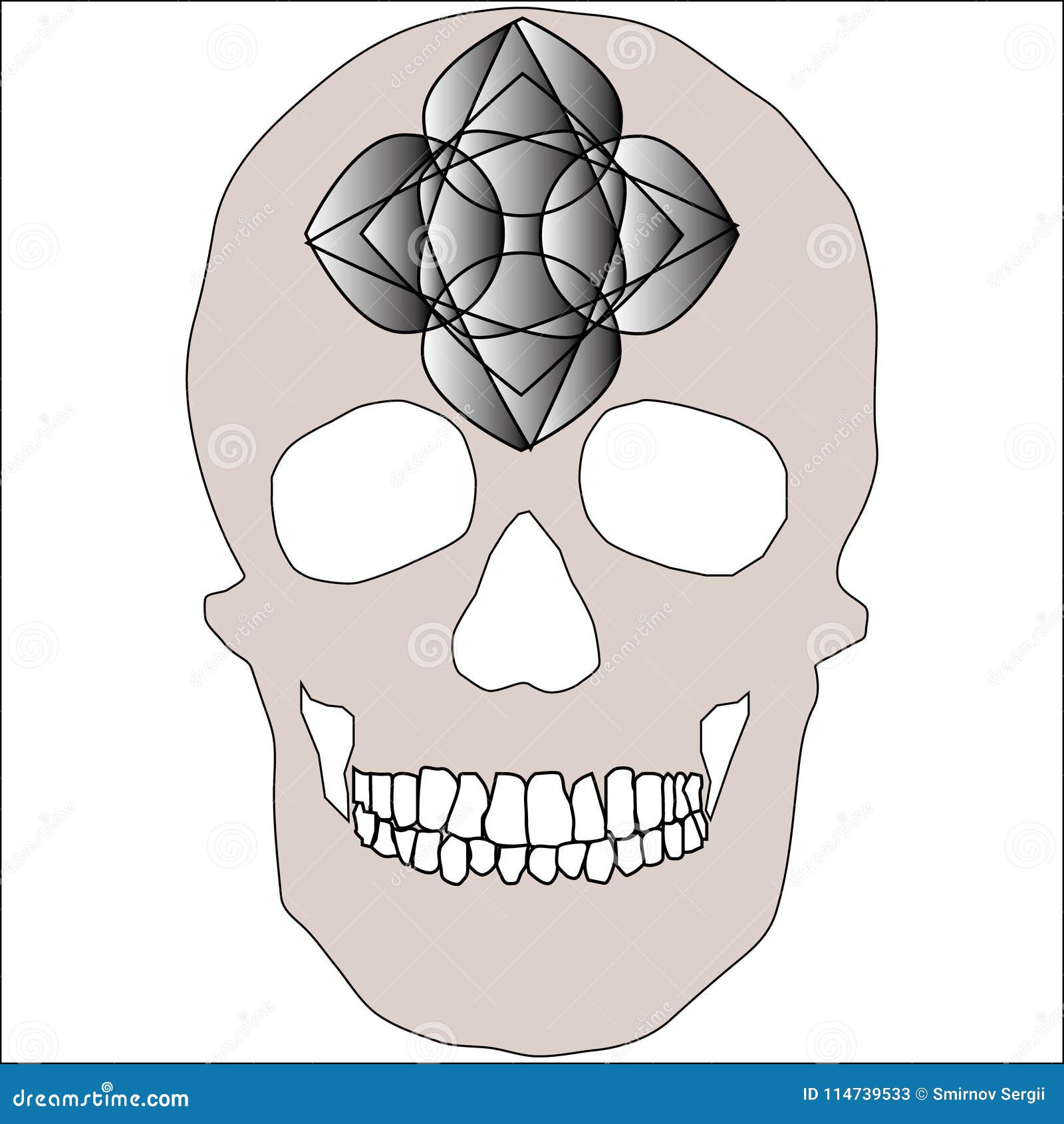 Human Skull Geometry and Design Stock Illustration - Illustration of ...